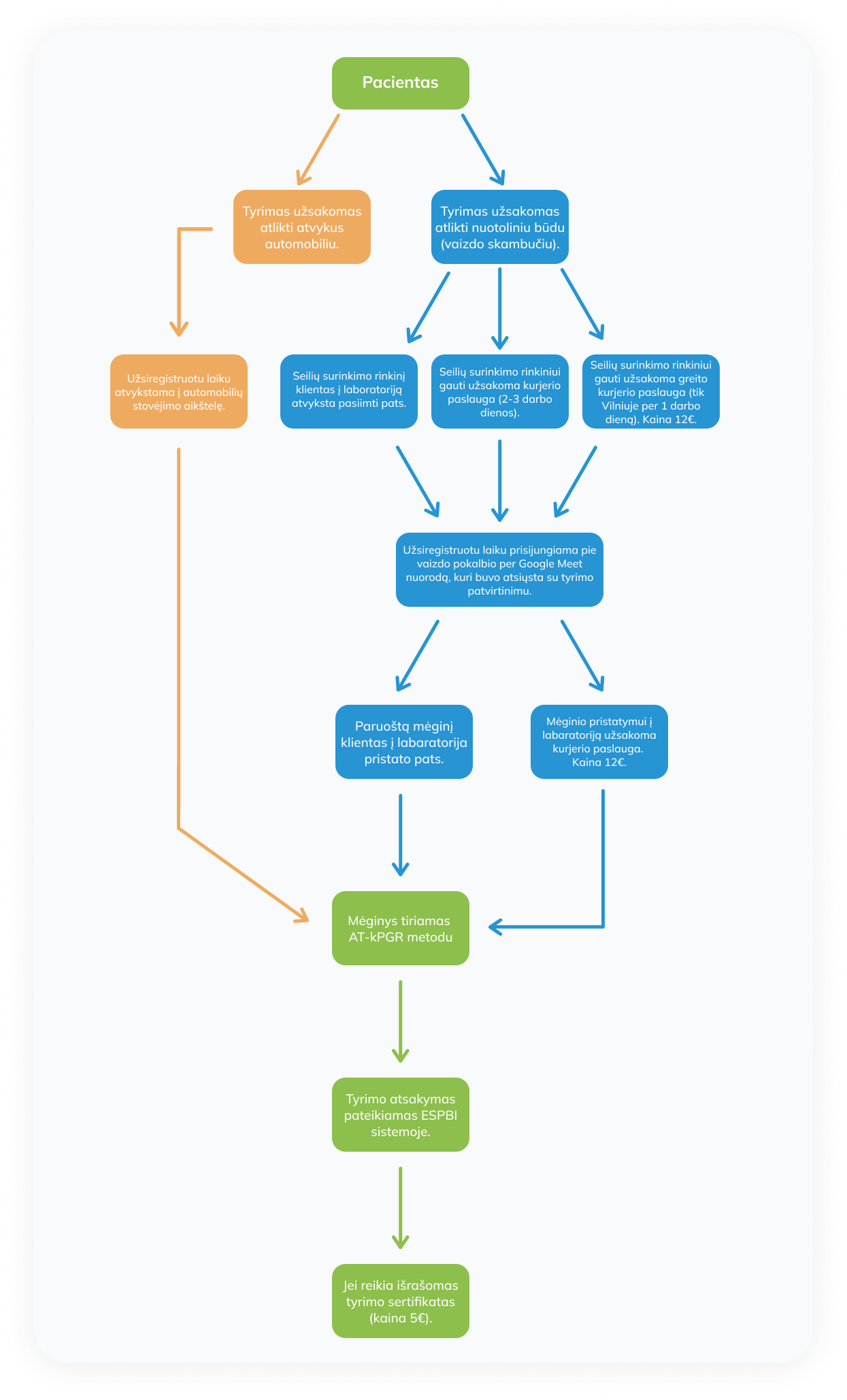 Tyrimo atlikimo schema - Diagnolita